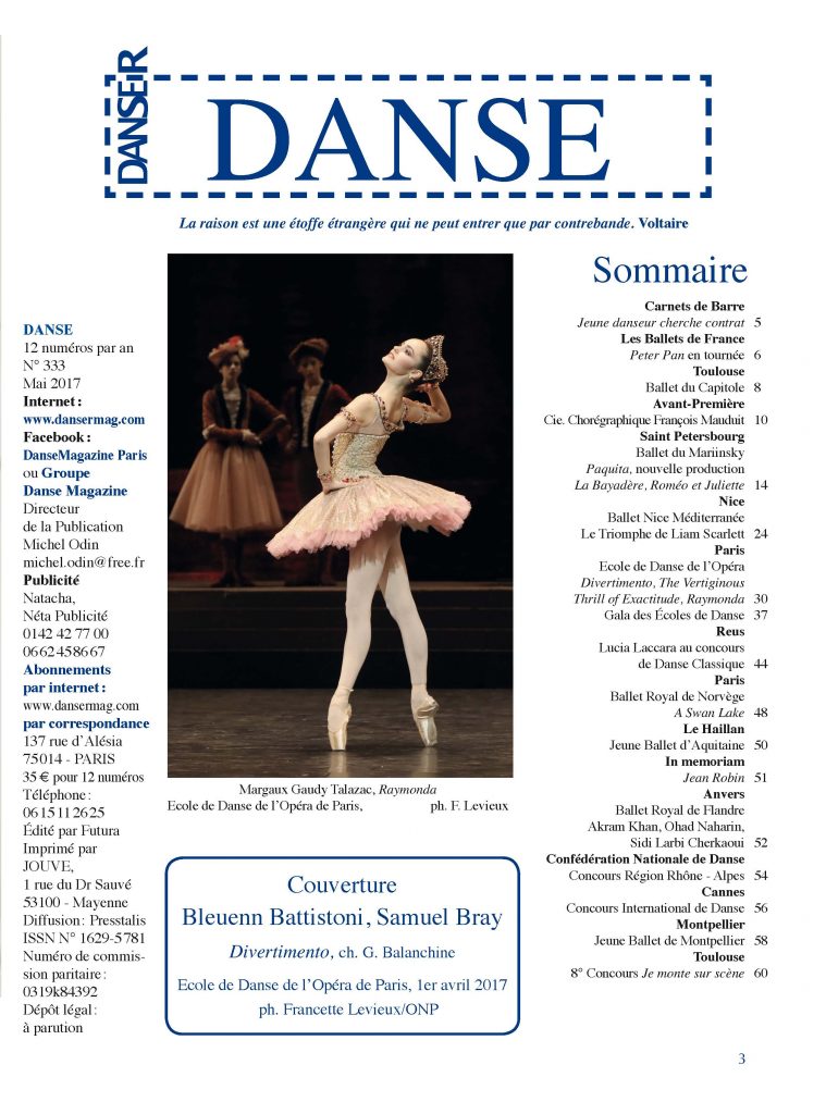 Magazine Danse Mai 2017 • DANSER - Magazine de la Danse