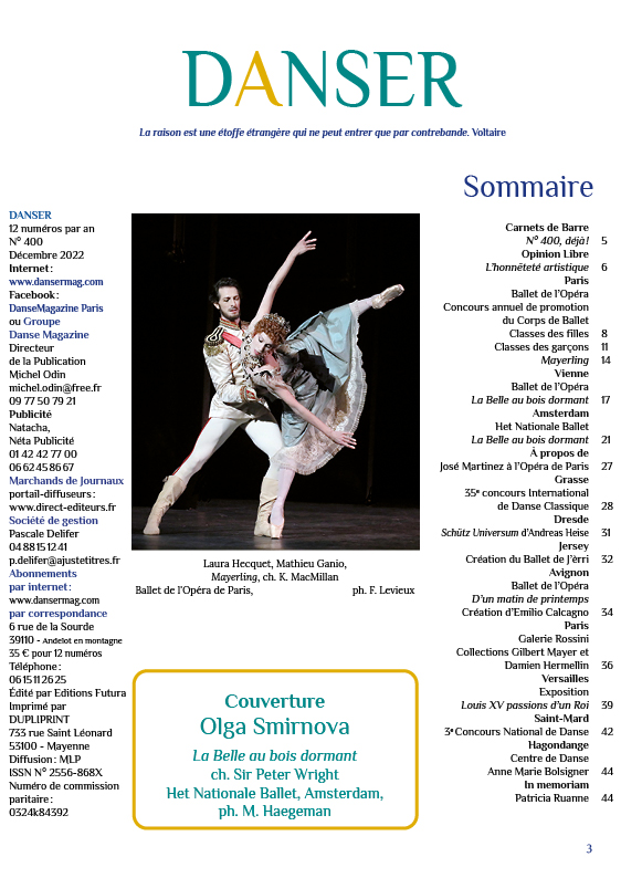 DANSER n° 400 DÉCEMBRE 2022 • DANSER - Magazine de la Danse