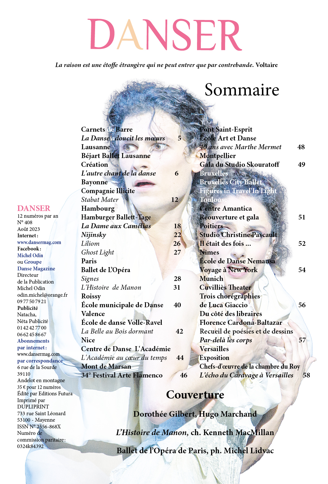 DANSER n° 408 AOÛT 2023 • DANSER - Magazine de la Danse